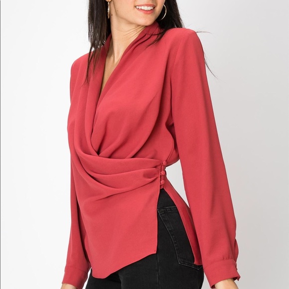 FAVLUX | Tops | Favlux Long Sleeve Wrap Style Blouse | Poshmark